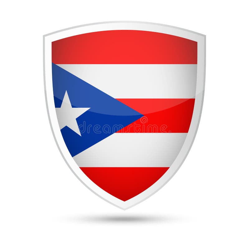 Puerto Rico Flag Vetora Shield Icon Ilustração Stock - Ilustração de ...