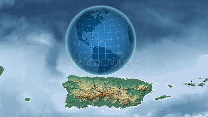 Puerto Rico and Globe. Relief Stock Footage - Video of administration ...