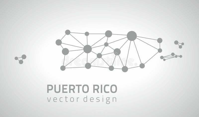 Puerto Rico Grey Dot Vector Outline Triangle Map Stock Vector ...