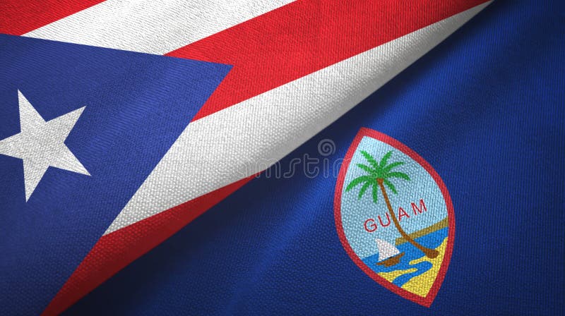 Puerto Rico and Guam Two Flags Textile Cloth, Fabric Texture Stock ...