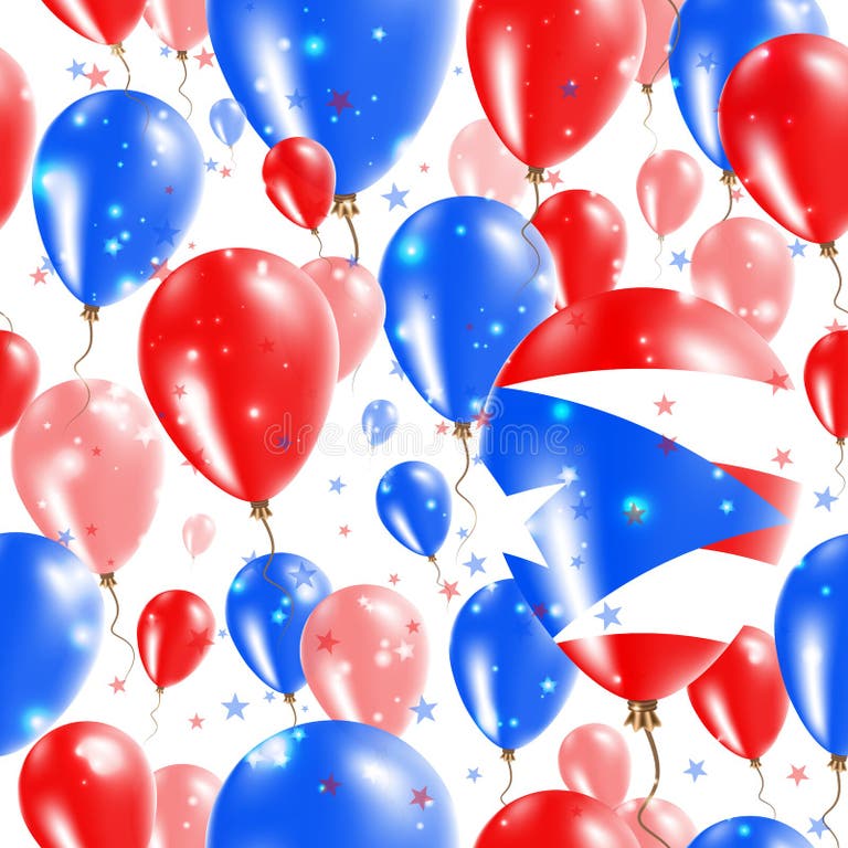 Puerto Rico Independence Day Seamless Pattern Ilustração do Vetor ...