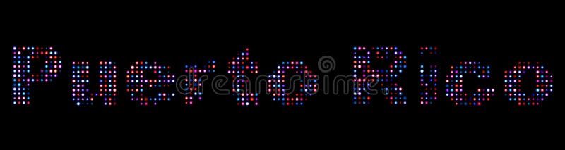 Puerto Rico led text stock illustration. Illustration of close - 173013252