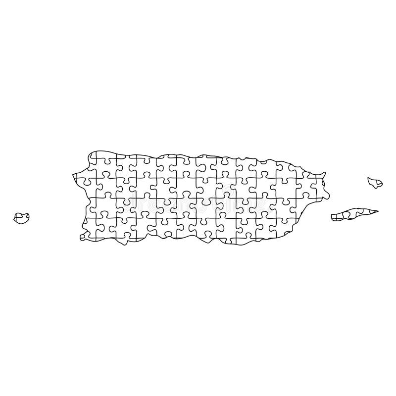 Puerto Rico Map from Red Pattern from a Grid of Squares of Different ...