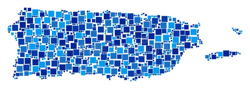 Puerto Rico Map Collage of Squares Stock Vector - Illustration of ...