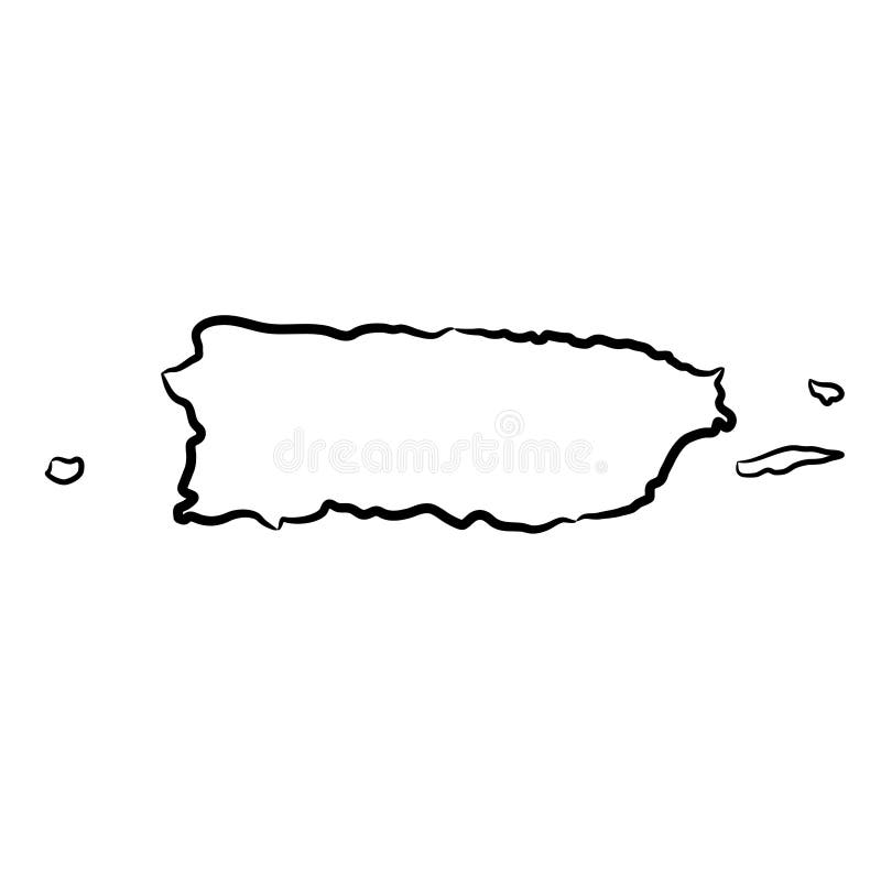 Puerto Rico outline map stock illustration. Illustration of borders ...