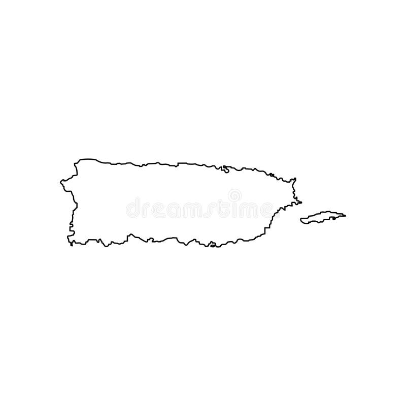 Puerto Rico Map Illustration Stock Vector - Illustration of outline ...