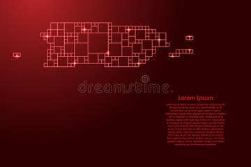 Puerto Rico Map from Red Pattern from a Grid of Squares of Different ...