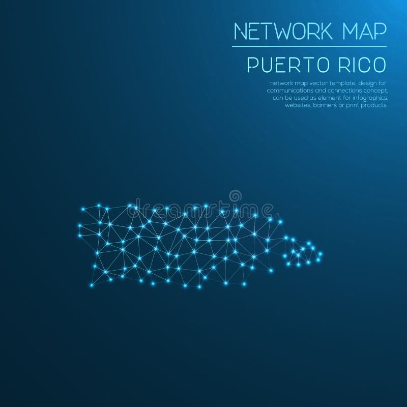 Puerto Rico network map. stock vector. Illustration of geography ...