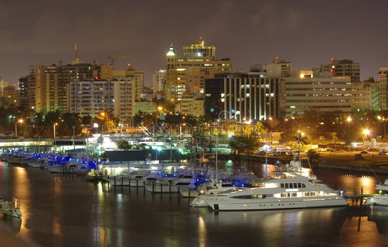 Puerto Rico at night stock image. Image of evening, skyline - 8227895