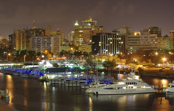 Puerto Rico at night stock image. Image of evening, skyline - 8227895