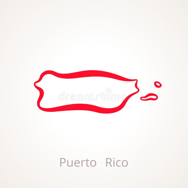 Puerto Rico - Outline Map stock vector. Illustration of border - 108325010