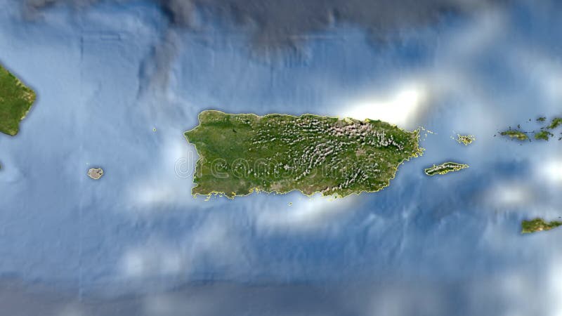 Puerto Rico Outlined - Satellite Stock Illustration - Illustration of ...