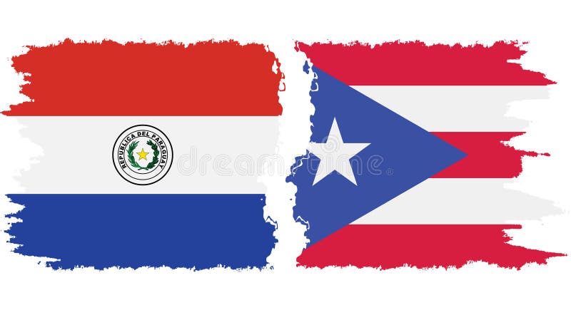 Puerto Rico and Paraguay Grunge Flags Connection Vector Stock Vector ...