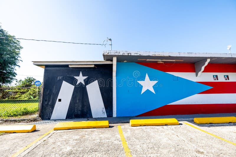 Puerto Rico S Flag & Protest Flag Painted on a Wall. Editorial ...