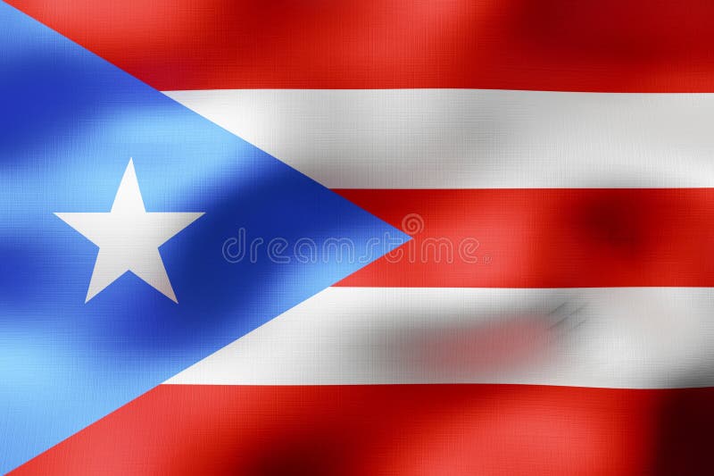 Puerto Rico - Textile Flag - 3d Illustration Stock Illustration ...