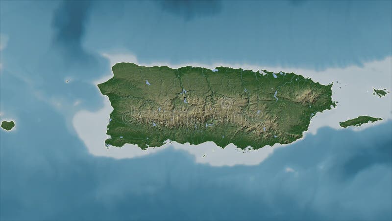 Puerto Rico - USA Outlined. Pale Stock Illustration - Illustration of ...