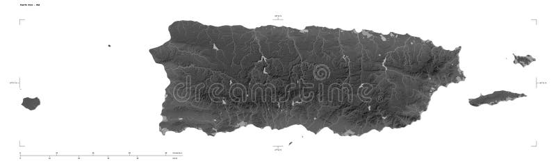 Puerto Rico - USA Shape on White. Grayscale Stock Illustration ...