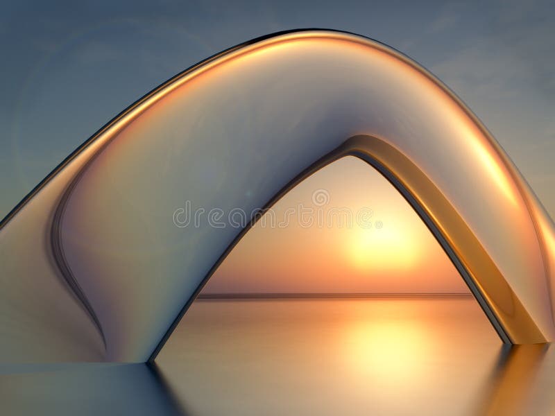 Puesta Del Sol Crystal Arch Del Mar Stock de ilustración - Ilustración ...