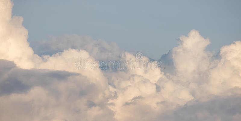 Puff Clouds in the Sky during Sunset. Stock Photo - Image of cumulus ...