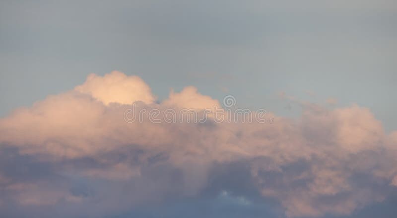 Puff Clouds in the Sky during Sunset. Zoom in Stock Image - Image of ...