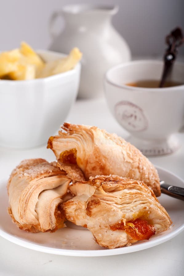 Puff Cookieswith English Tea Stock Image - Image of crunchy, baked ...