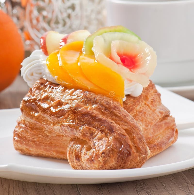 Puff with fruit stock photo. Image of macro, fresh, confectionery ...