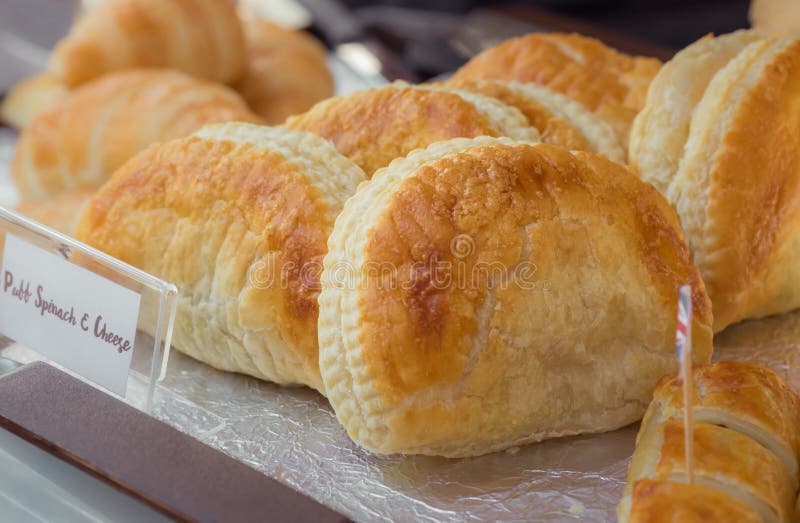Puff pastry in bakery shop stock photo. Image of bake - 109965922