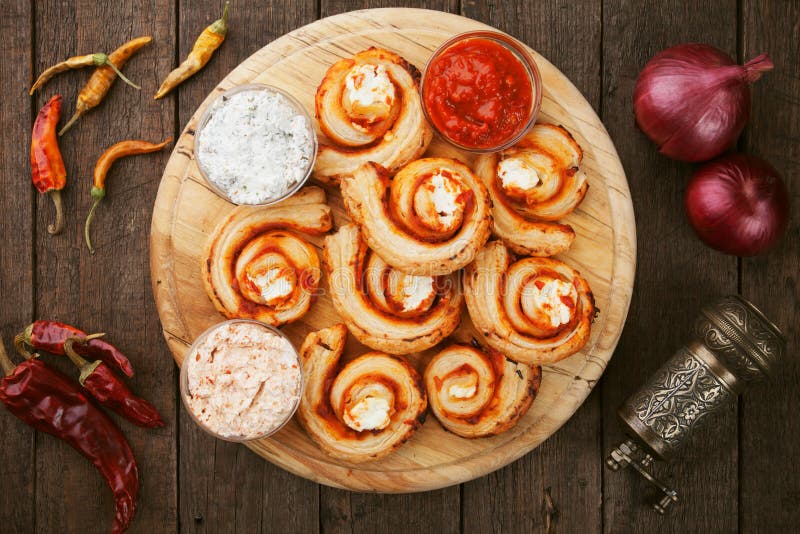 Puff pastry cheese rolls stock image. Image of food, rolls - 69854651