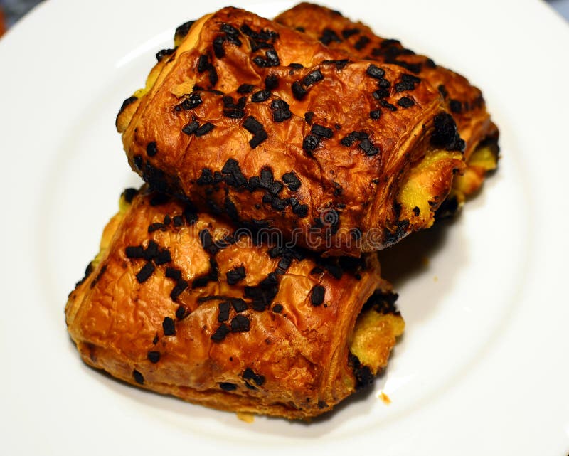 Puff pastry chocolate roll stock photo. Image of pastry - 224864544