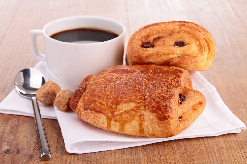 Puff pastry and coffee cup stock photo. Image of bakery - 32880208