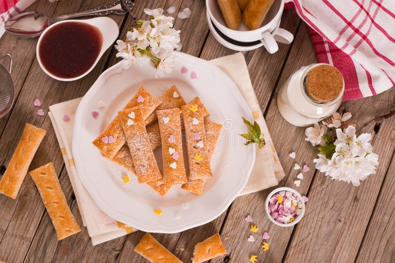 Puff pastry cookies. stock image. Image of culinary - 261012995