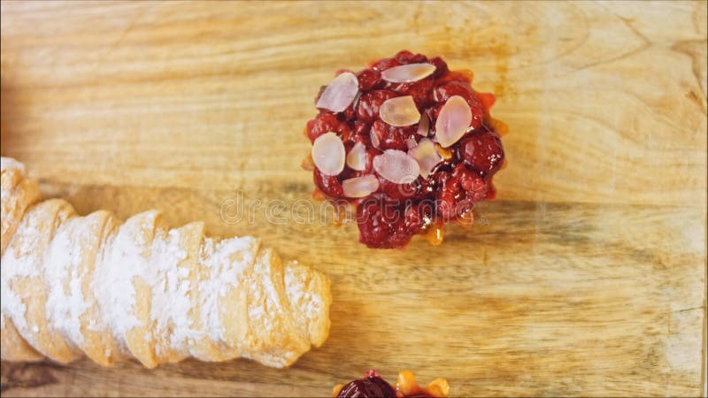 Puff Pastry with Cream. the Cake is Round in Shape Stock Image - Image ...