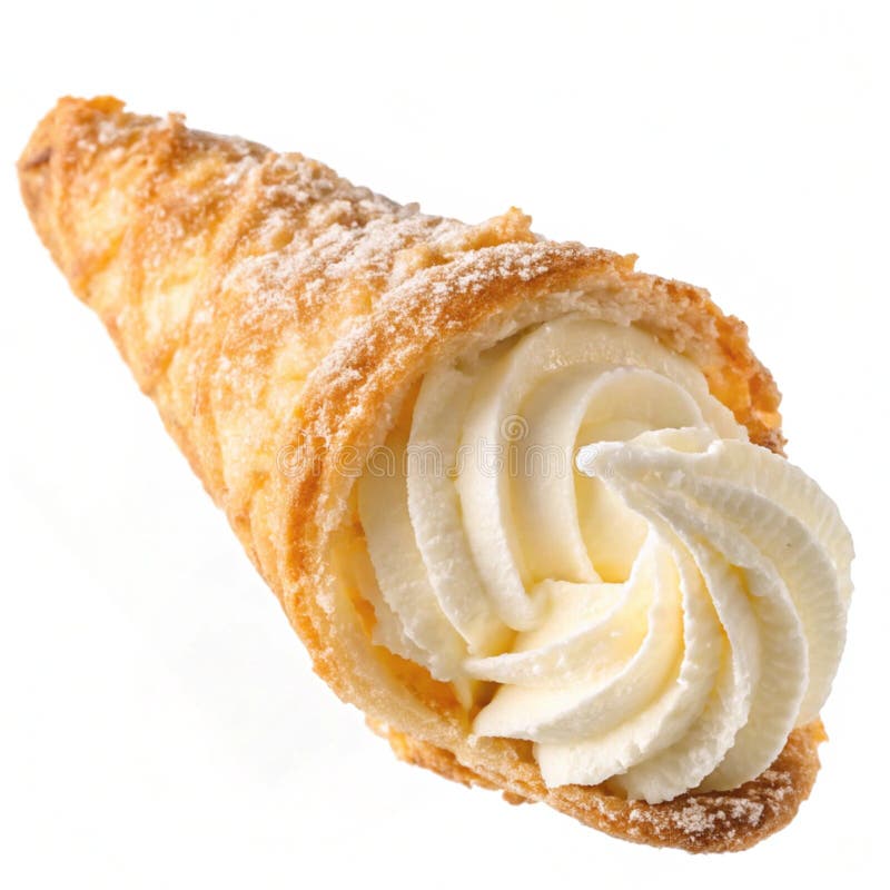 Puff Pastry Cream Horn Flying Isolated on Transparent Background Stock ...