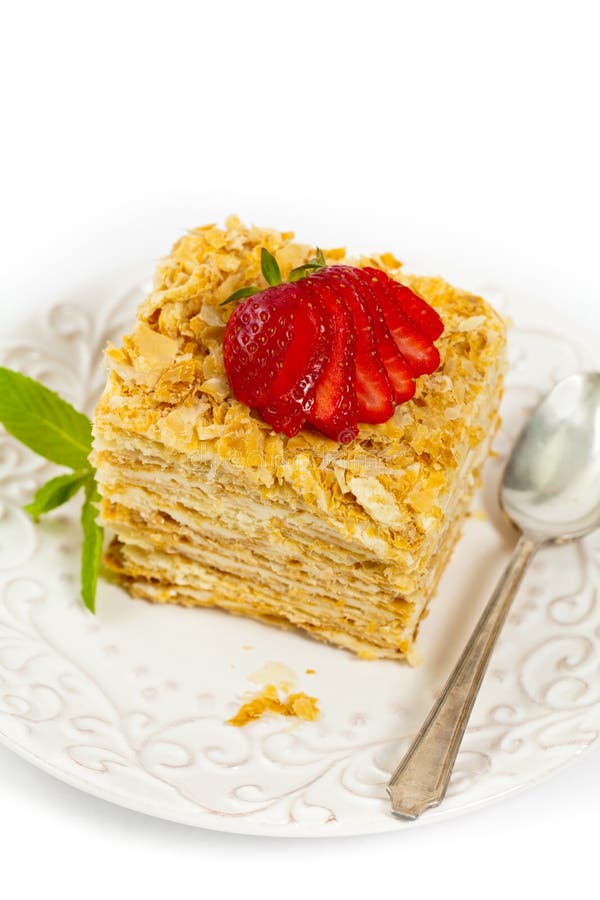Puff Pastry Flaky Pastry Layers Cake Stock Image - Image of focus ...