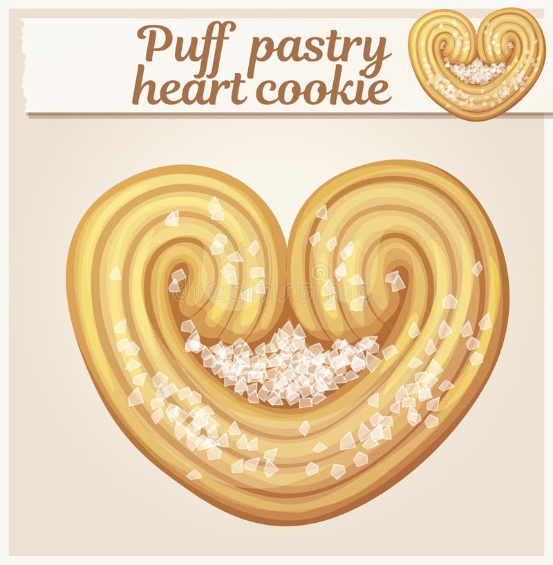 Puff Pastry Heart Cookie Illustration Stock Vector - Illustration of ...