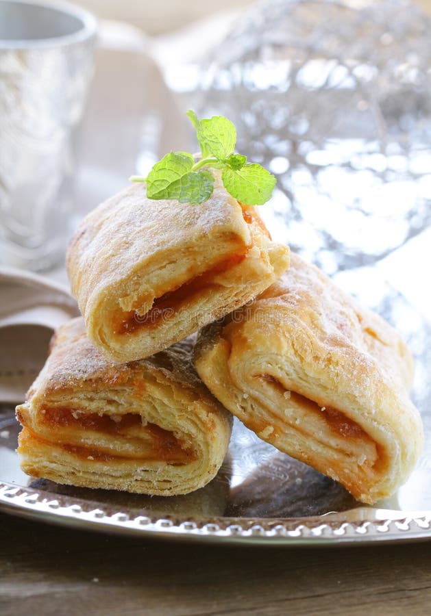 Puff pastry with jam stock image. Image of croissant - 27795127