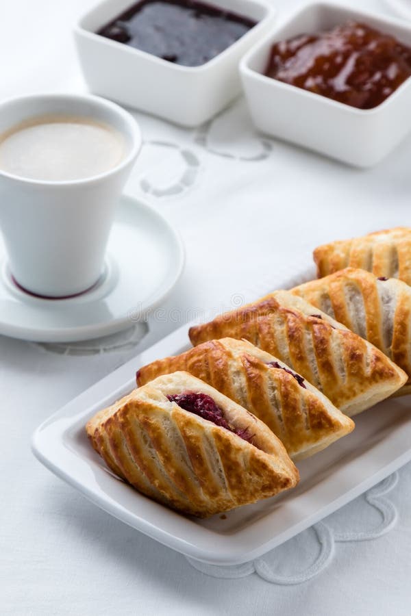 Puff Pastry with Jam on Plate Stock Image - Image of delicious, pastry ...