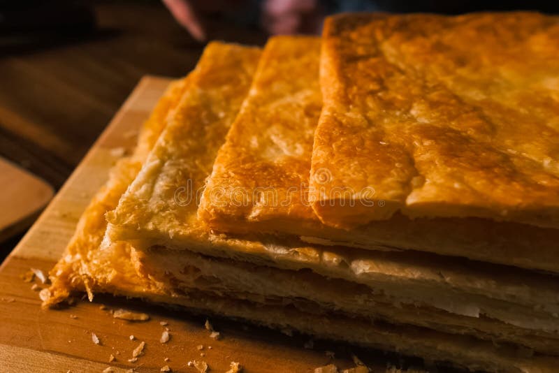 Puff Pastry Layers of Future Puff Pastry Pie Stock Photo - Image of ...