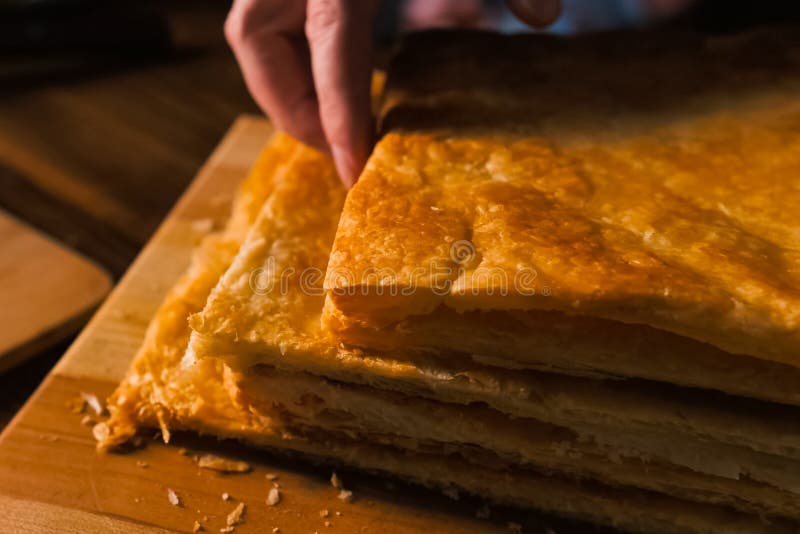 Puff Pastry Layers of Future Puff Pastry Pie Stock Photo - Image of ...