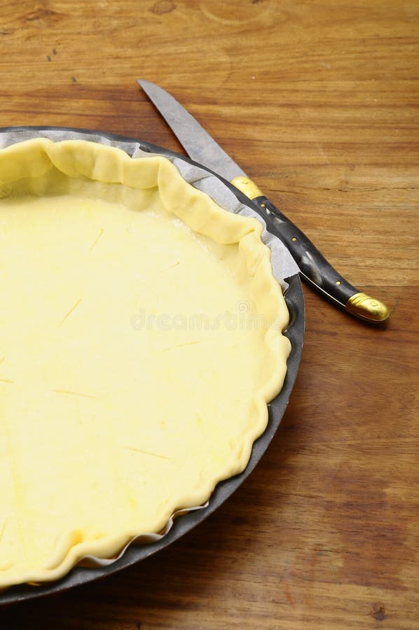 Puff Pastry with Nothing Above in Pie Dish Stock Image - Image of full ...