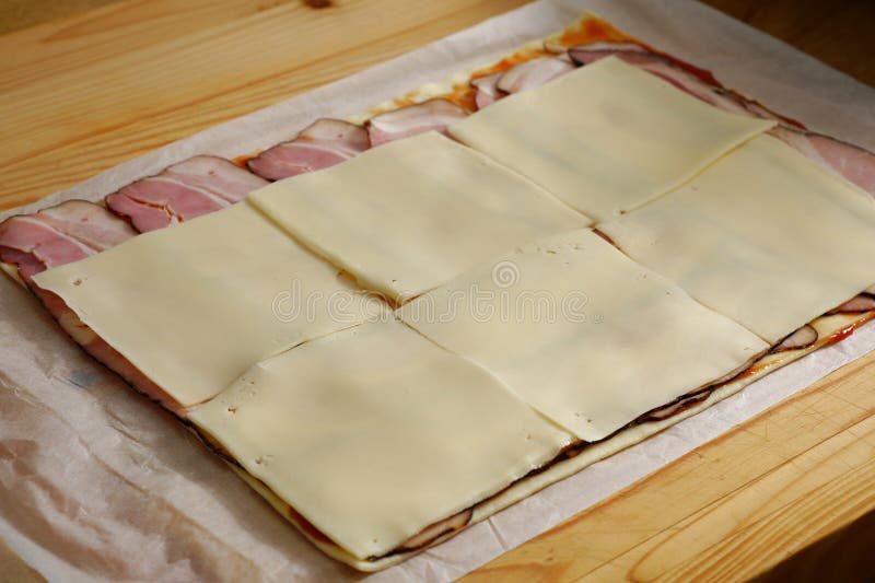 Puff Pastry Pizza Rolls Preparation Stock Image - Image of rolls ...