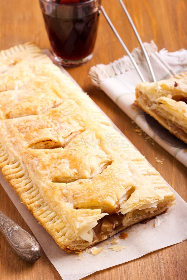 Puff pastry rectangle cake stock image. Image of filling - 52228529