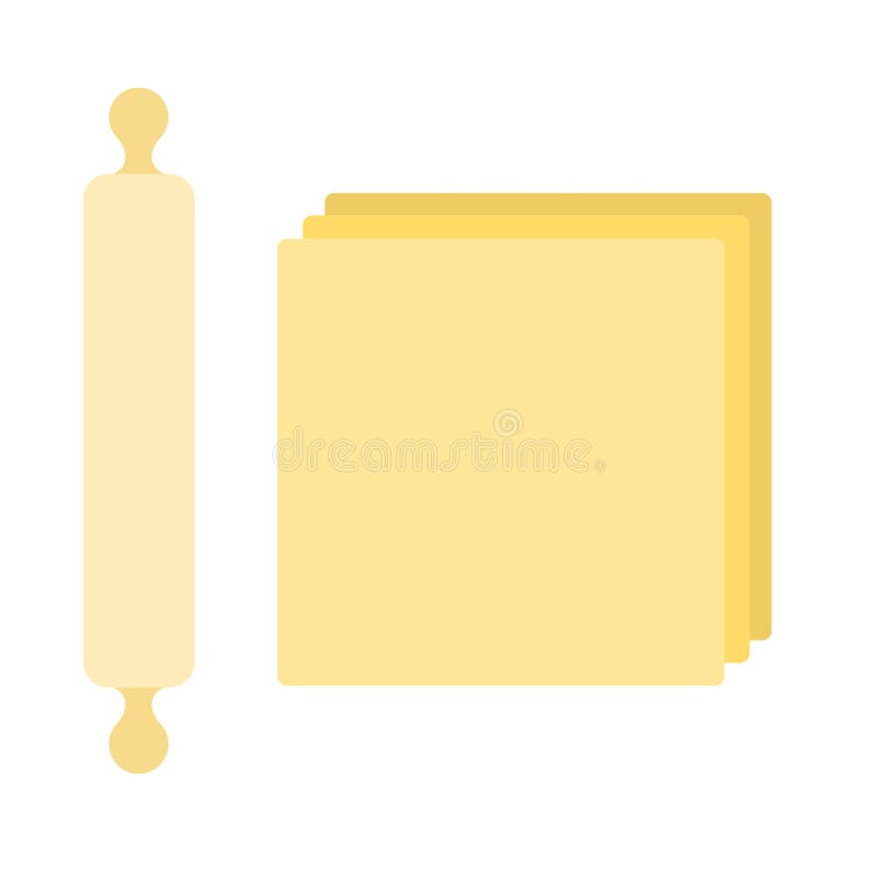 Puff Pastry and Rolling Pin Vector Flat Isolated Stock Vector ...