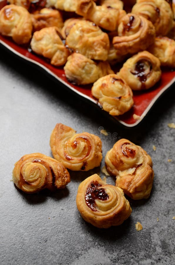 Puff Pastry Rolls with Fruity Marmalade Stock Photo - Image of calorie ...