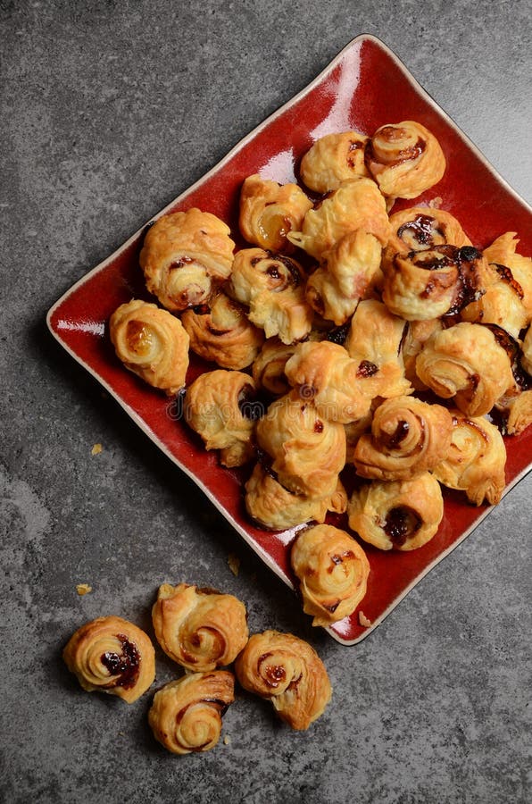 Puff Pastry Rolls with Fruity Marmalade Stock Image - Image of ...