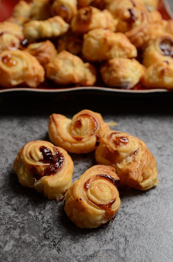 Puff Pastry Rolls with Fruity Marmalade Stock Photo - Image of brown ...