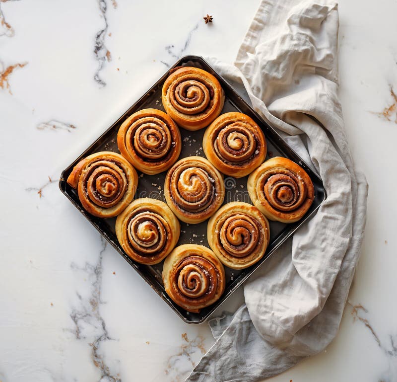 Puff Pastry Snails with Cinnamon and Raisins Stock Illustration ...