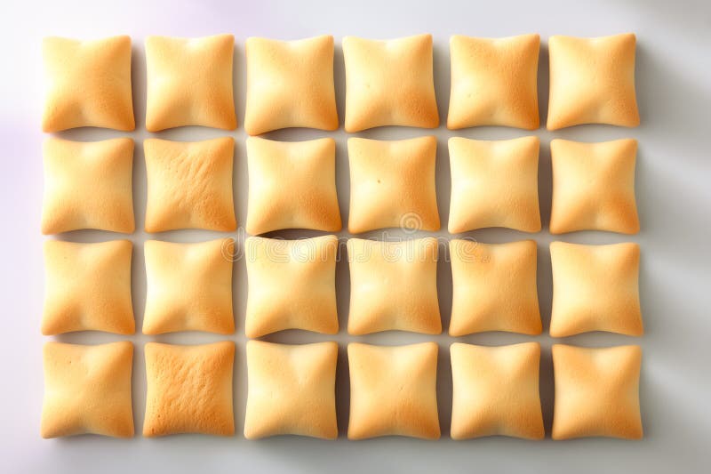 Puff Pastry Squares Arranged in a Neat Pattern on a Smooth Light ...
