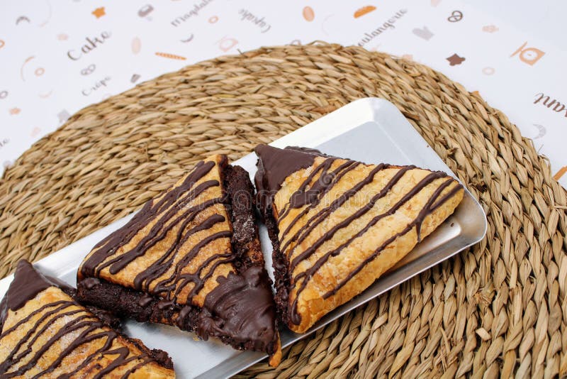 Puff Pastry Triangles with Chocolate Stock Photo - Image of chocolate ...