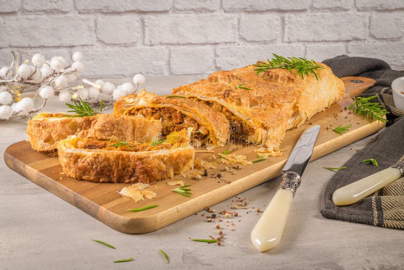 Puff pastry vegetable roll stock photo. Image of cuisine - 201493264